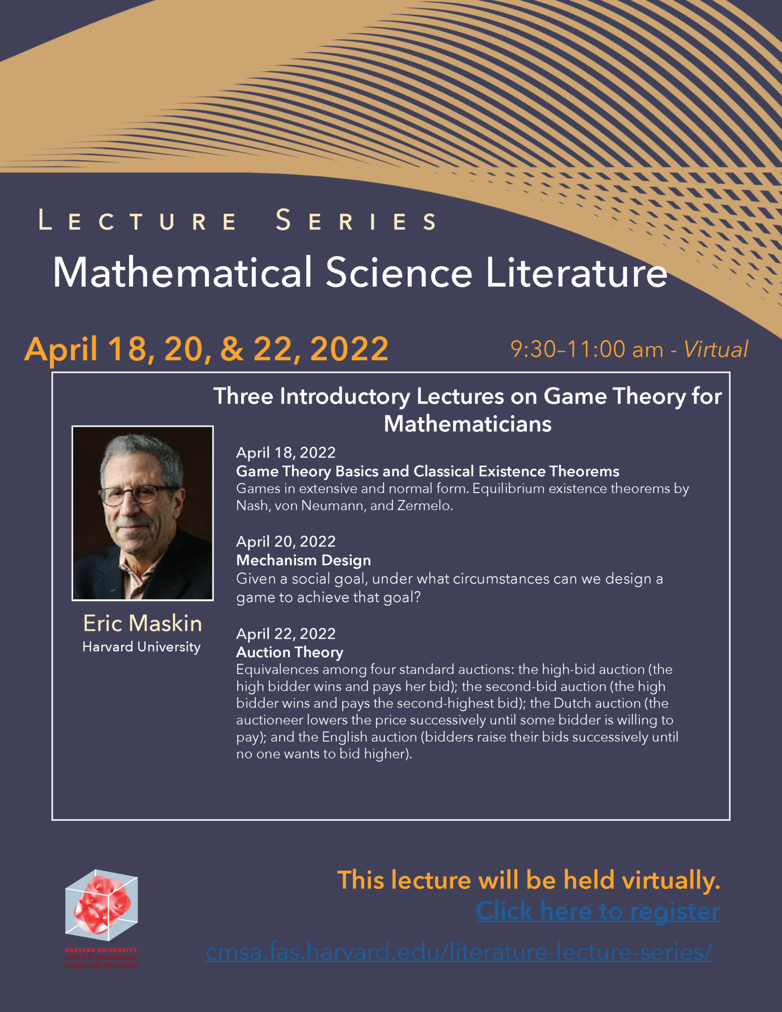 Mathematical Science Literature Lecture: Eric Maskin- Three ...