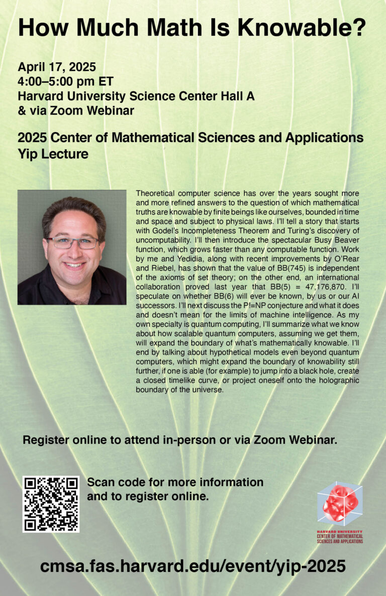 Harvard University Mathematics Department Cambridge MA