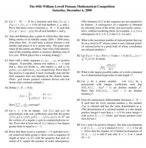 Putnam Exam 2008 - Harvard Math